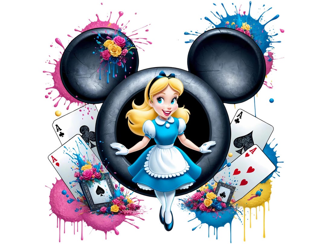 Alice in Wonderland Splash Art PNG SVG: Commercial Use (digital ...