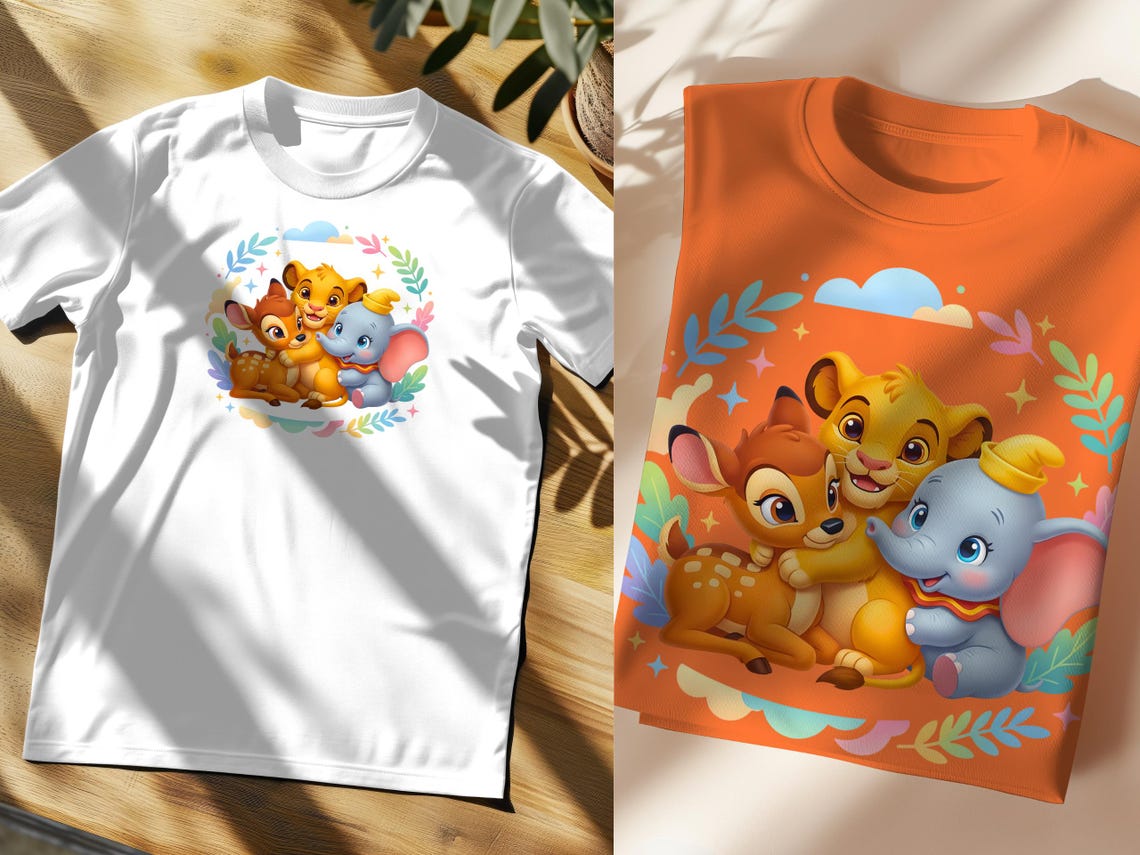 Lion King Simba Bambi Dumbo Friend Hug PNG – Animal Friendship Design ...