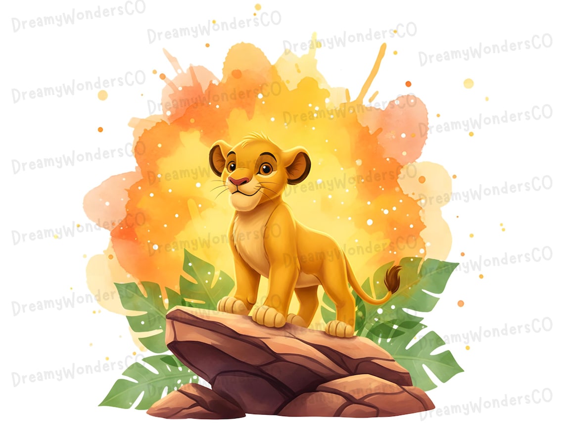 Simba Rock Splash 3 Pngs Clipart: Lion King Design (digital Download ...