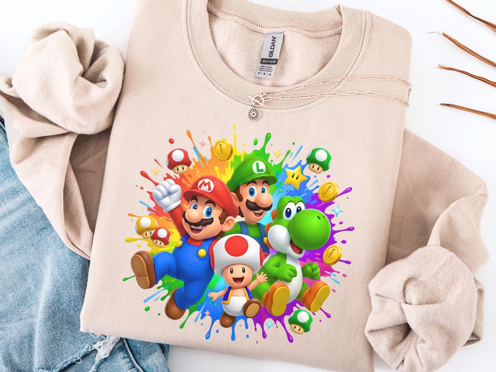 Super Mario Friends Adventure PNG – Mario Luigi Yoshi Toad Group Design ...