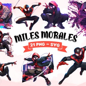 Miles Morales Clipart Bundle: 21 PNG & SVG Graphics (commercial Use) - Etsy