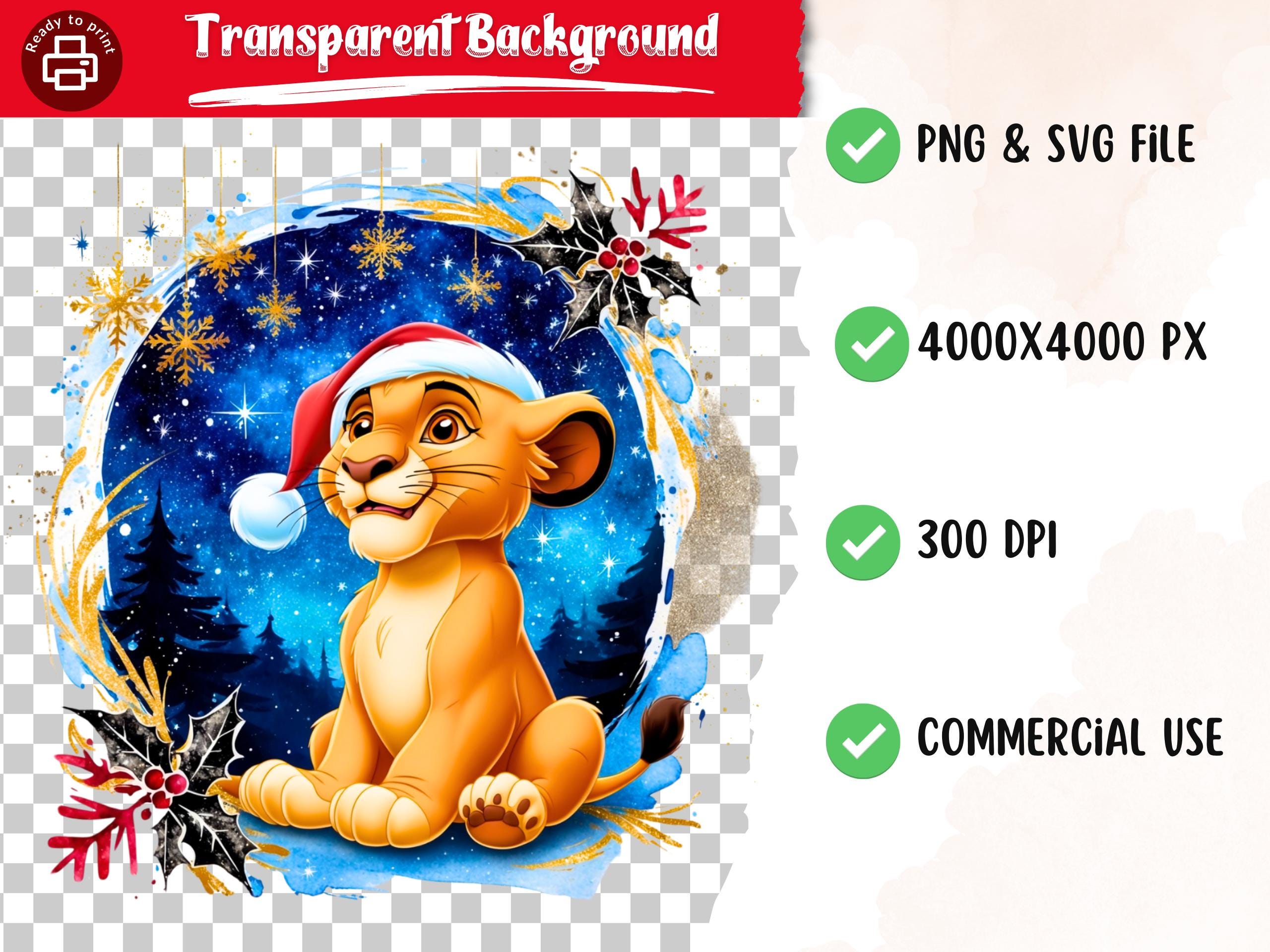 Christmas Simba Clipart: Lion King PNG SVG Design (commercial Use) - Etsy