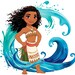 Princess Moana Watercolor Wave Clipart: PNG Design (digital Download ...
