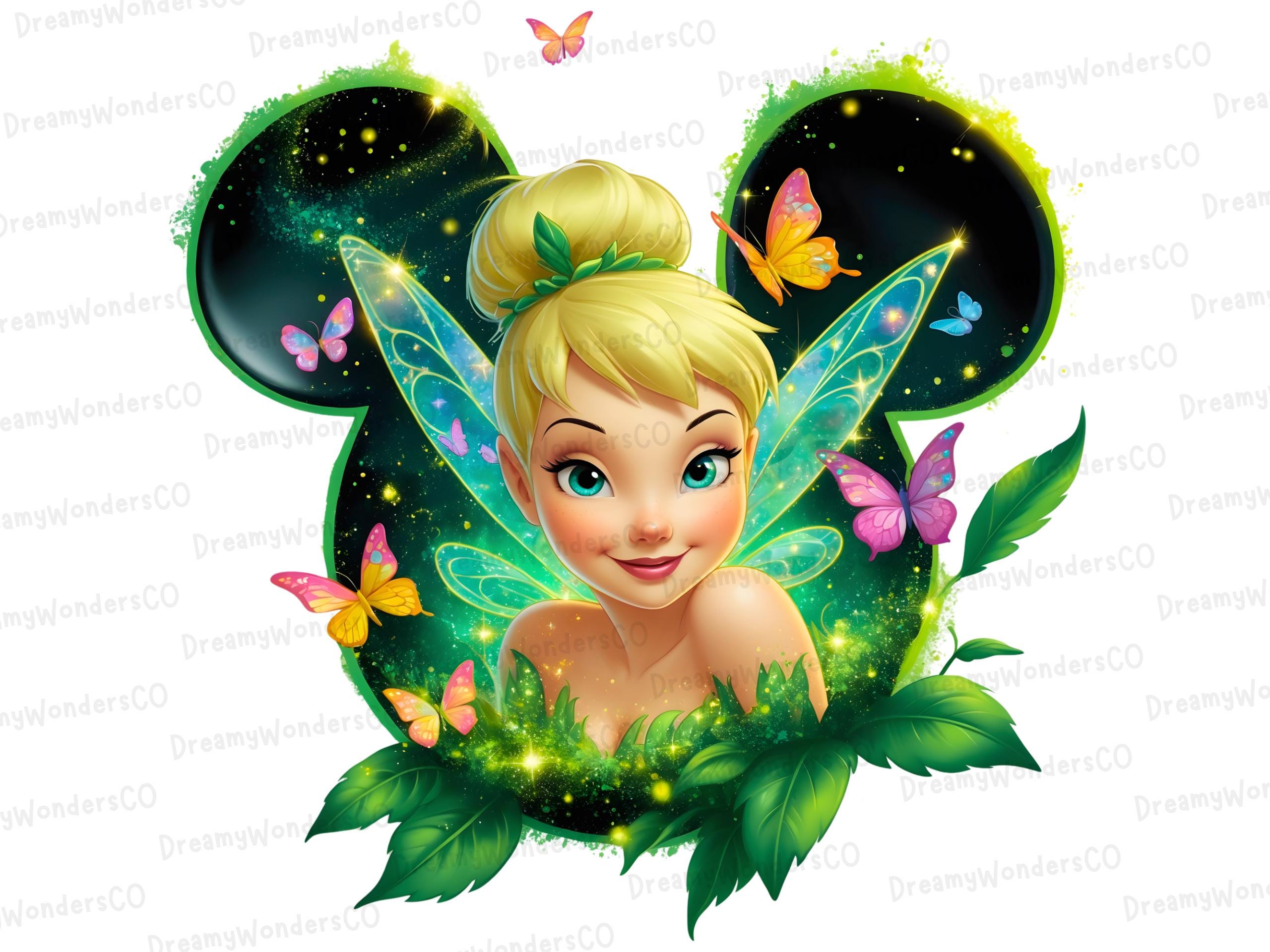 Tinkerbell Mickey Design Clipart PNG Digital Design (commercial Use) - Etsy