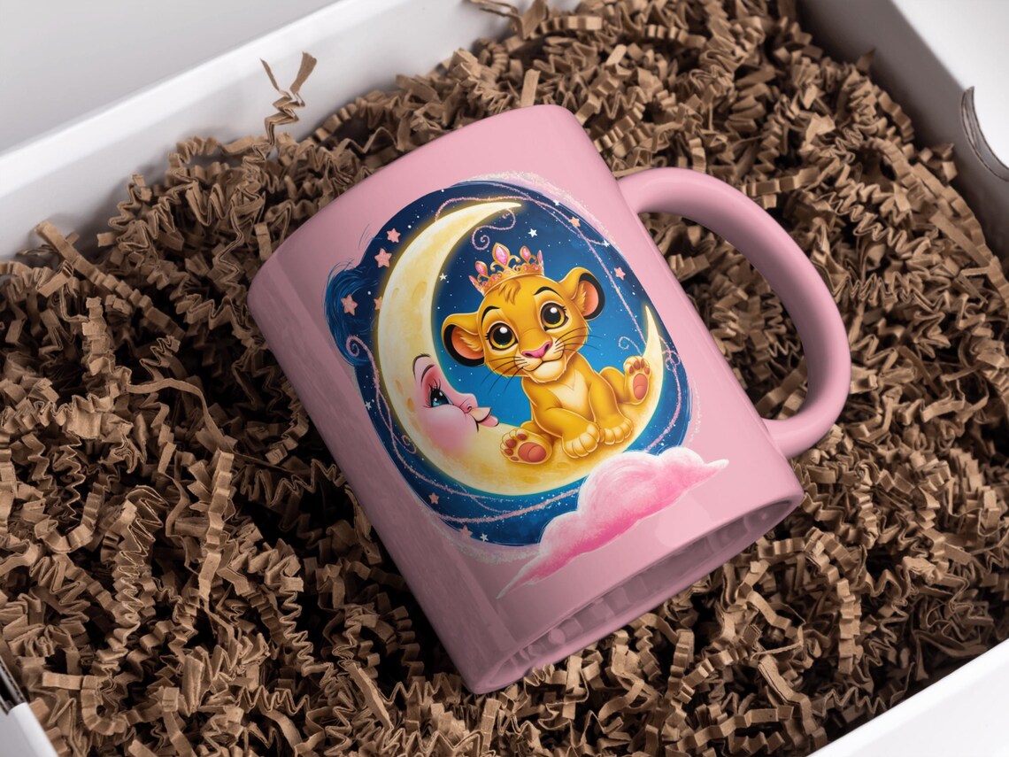 Lion King Simba on Moon Kawaii PNG Clipart: Commercial Use (digital ...
