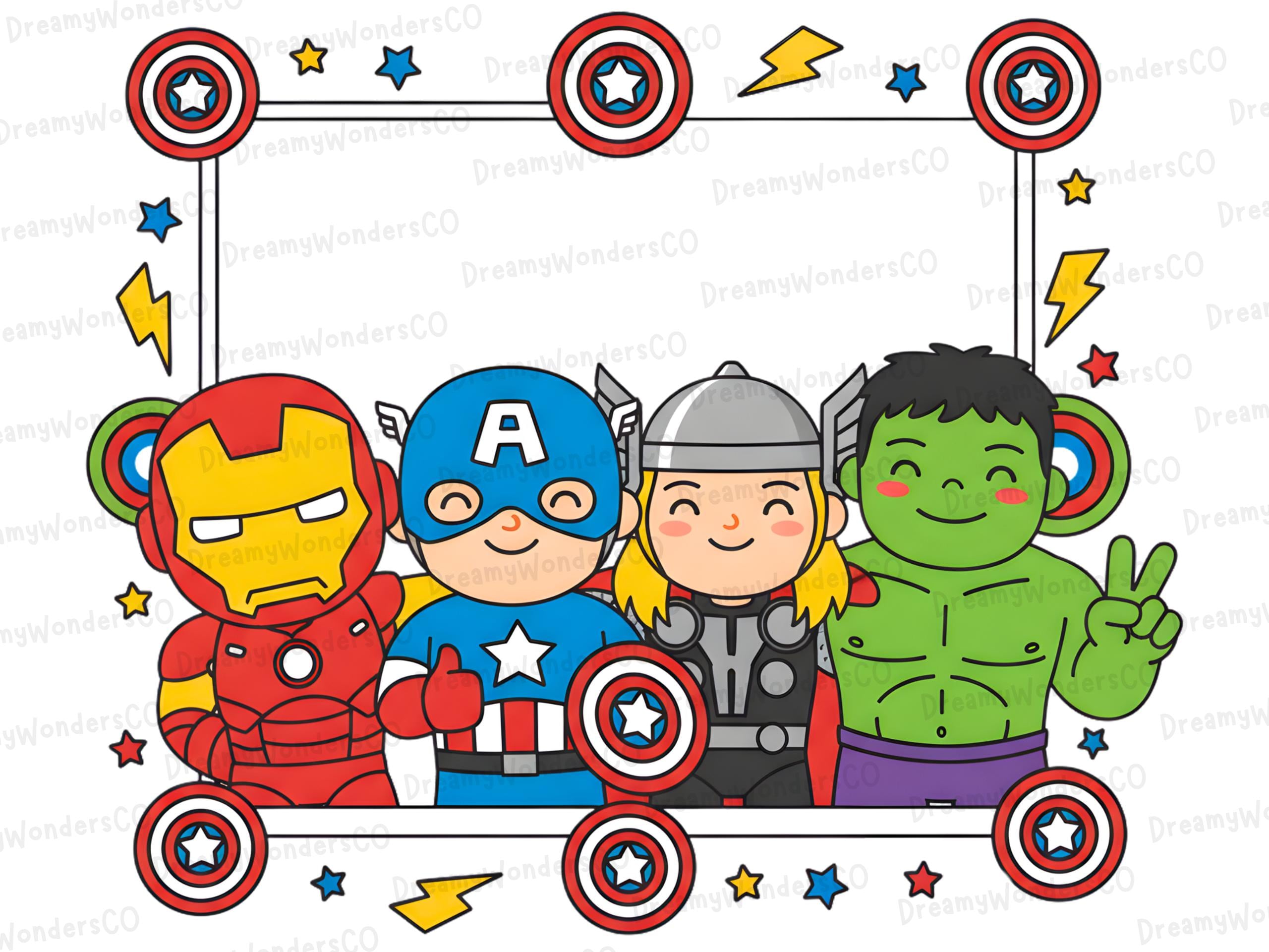 Superheroes Group Design PNG Digital Clipart (commercial Use) - Etsy