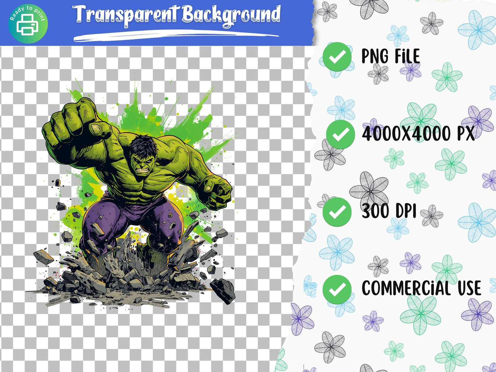 Hulk Splash PNG Design Clipart - Commercial Use,instant Download - Etsy