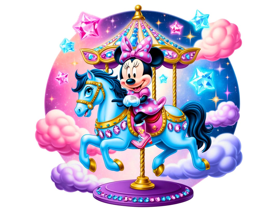Digital Minnie Carousel Rider PNG Design Clipart - Commercial Use ...
