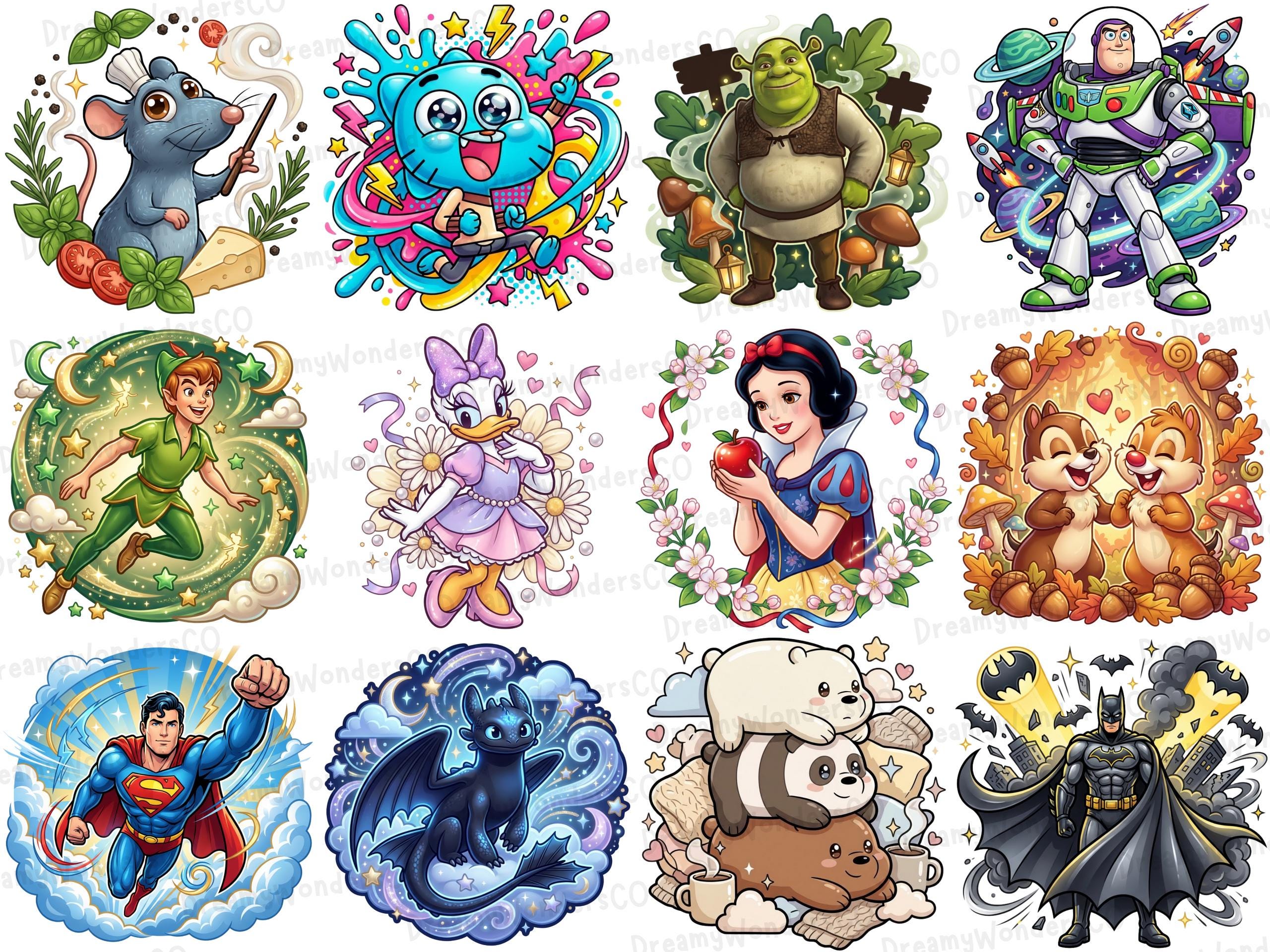 Pacote MEGA de Desenhos Animados – 110 Desenhos PNG Coloridos e ...