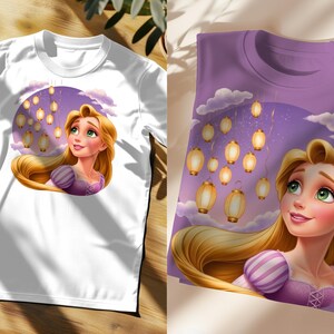 Rapunzel Lanterns Sunset PNG Clipart: Watercolor Princess Design ...