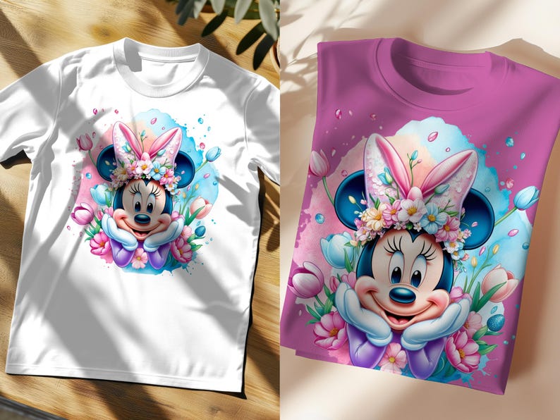 Minnie Mouse Easter Clipart: Watercolor Flowers PNG (digital Download ...