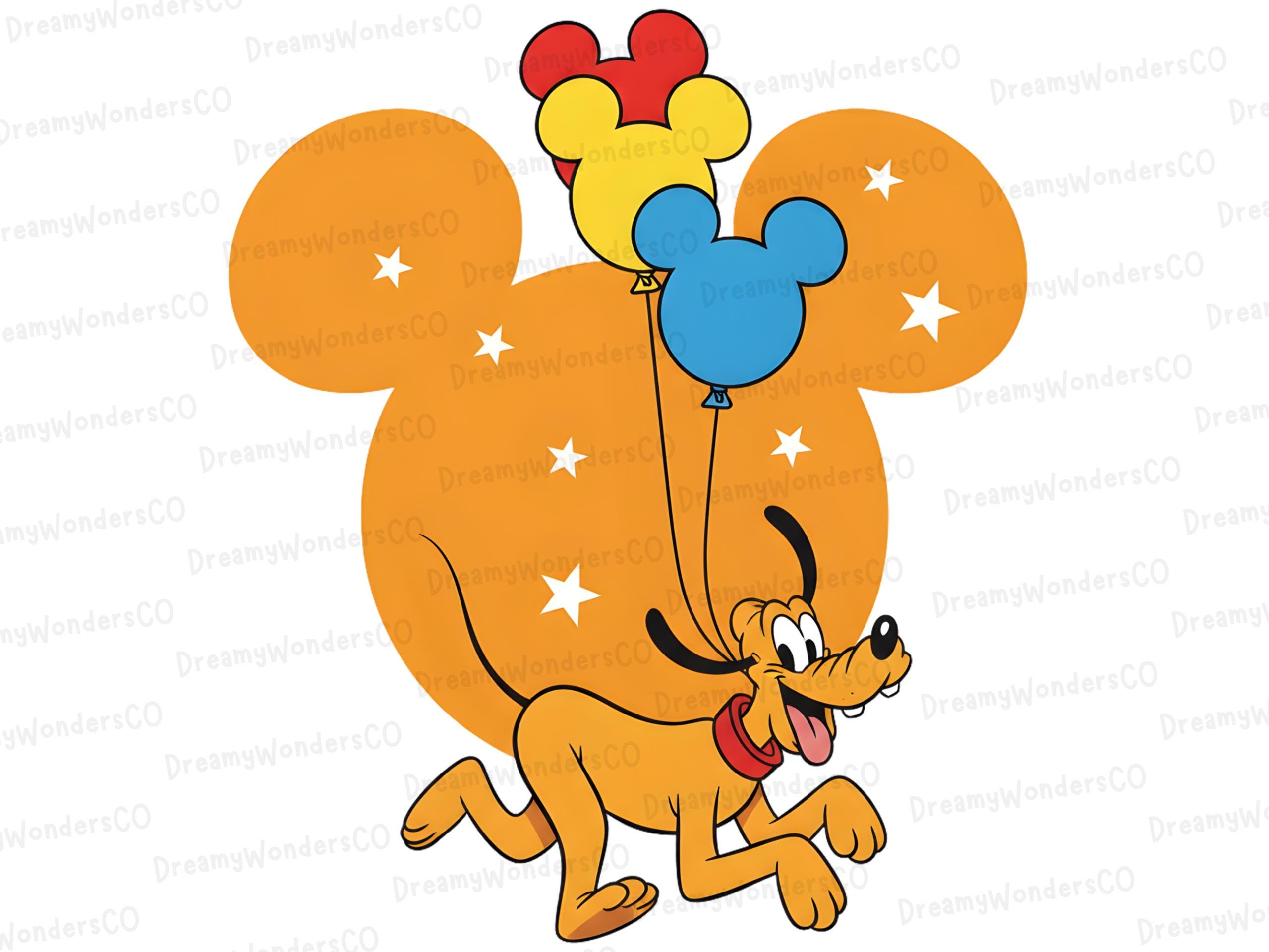 Pluto Mickey Balloons PNG Party Cartoon Design Clipart: Commercial Use ...