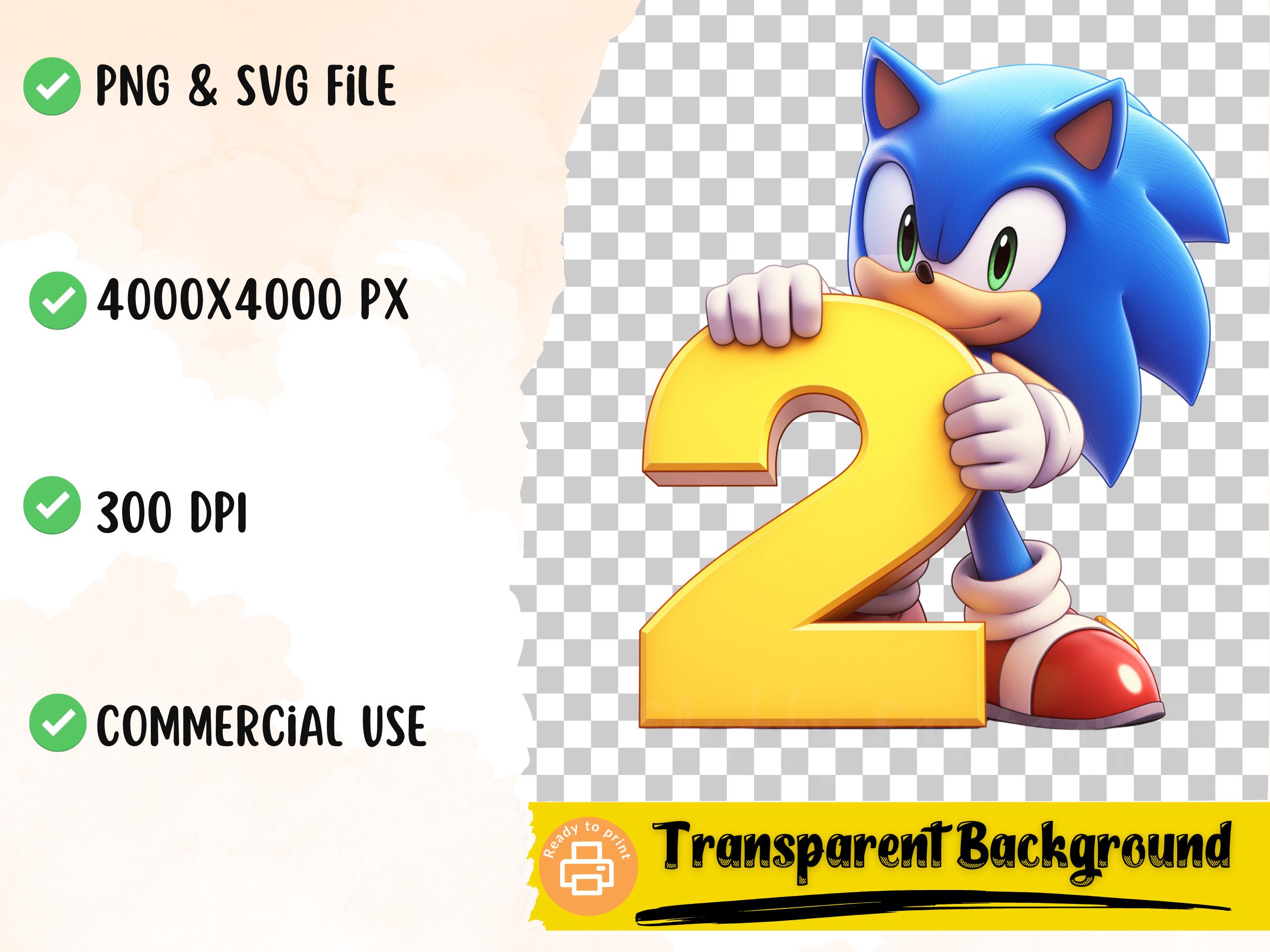 Sonic Numbers Clipart: 10 PNG & SVG Digital Bundle, Commercial Use - Etsy