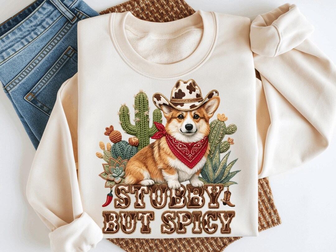 Stubby but Spicy PNG | Cowboy Corgi With Bandana | Funny Western Dog ...