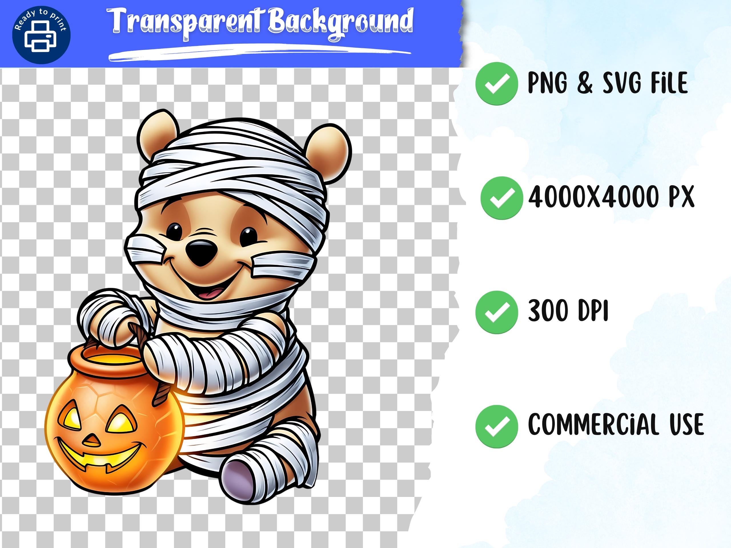 Halloween Winnie the Pooh Mummy Clipart: PNG & SVG Digital Design ...