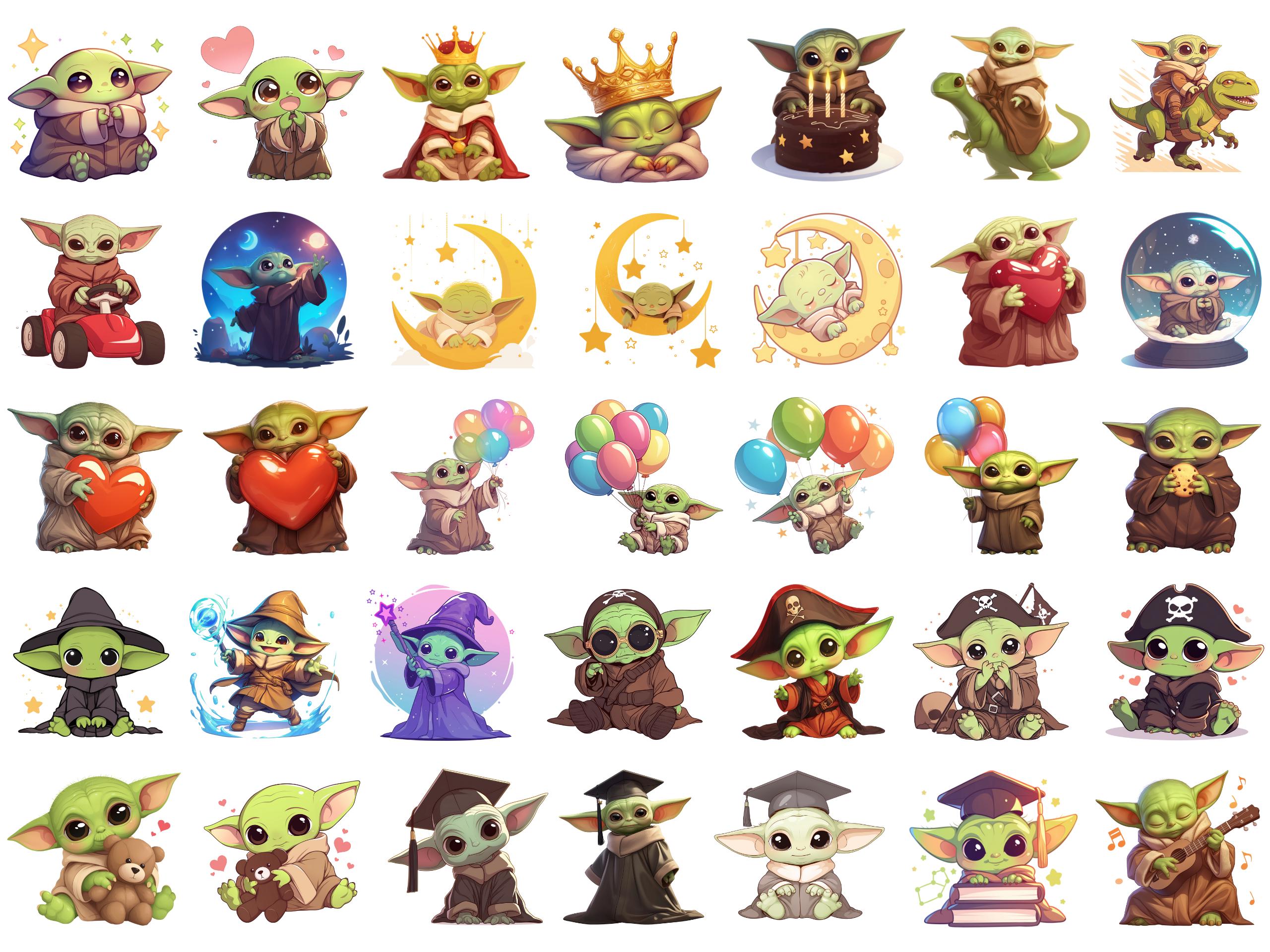 Digital Baby Yoda 166 MEGA Bundle PNG & SVG Clipart - Commercial Use ...