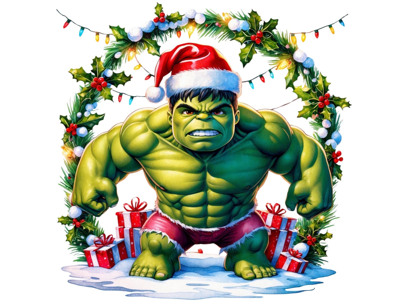 Christmas Digital Cute Hulk PNG & SVG Design Clipart - Commercial Use ...
