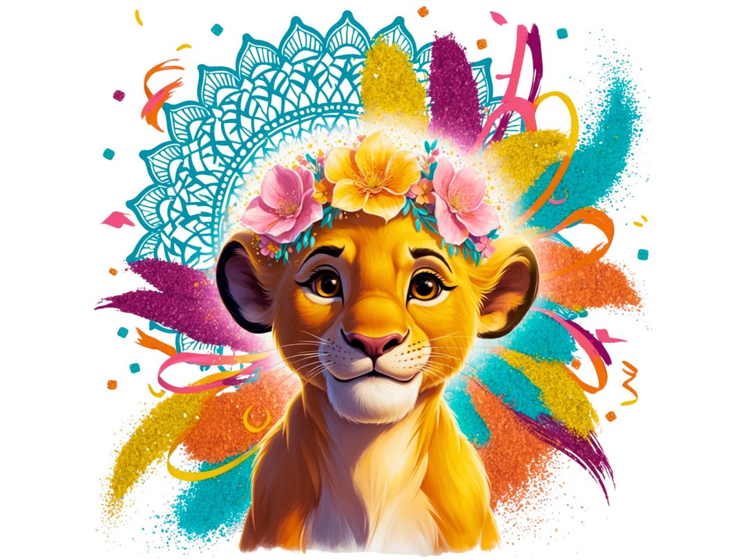 Digital Lion King Simba Mandala PNG Design Clipart -commercial Use ...