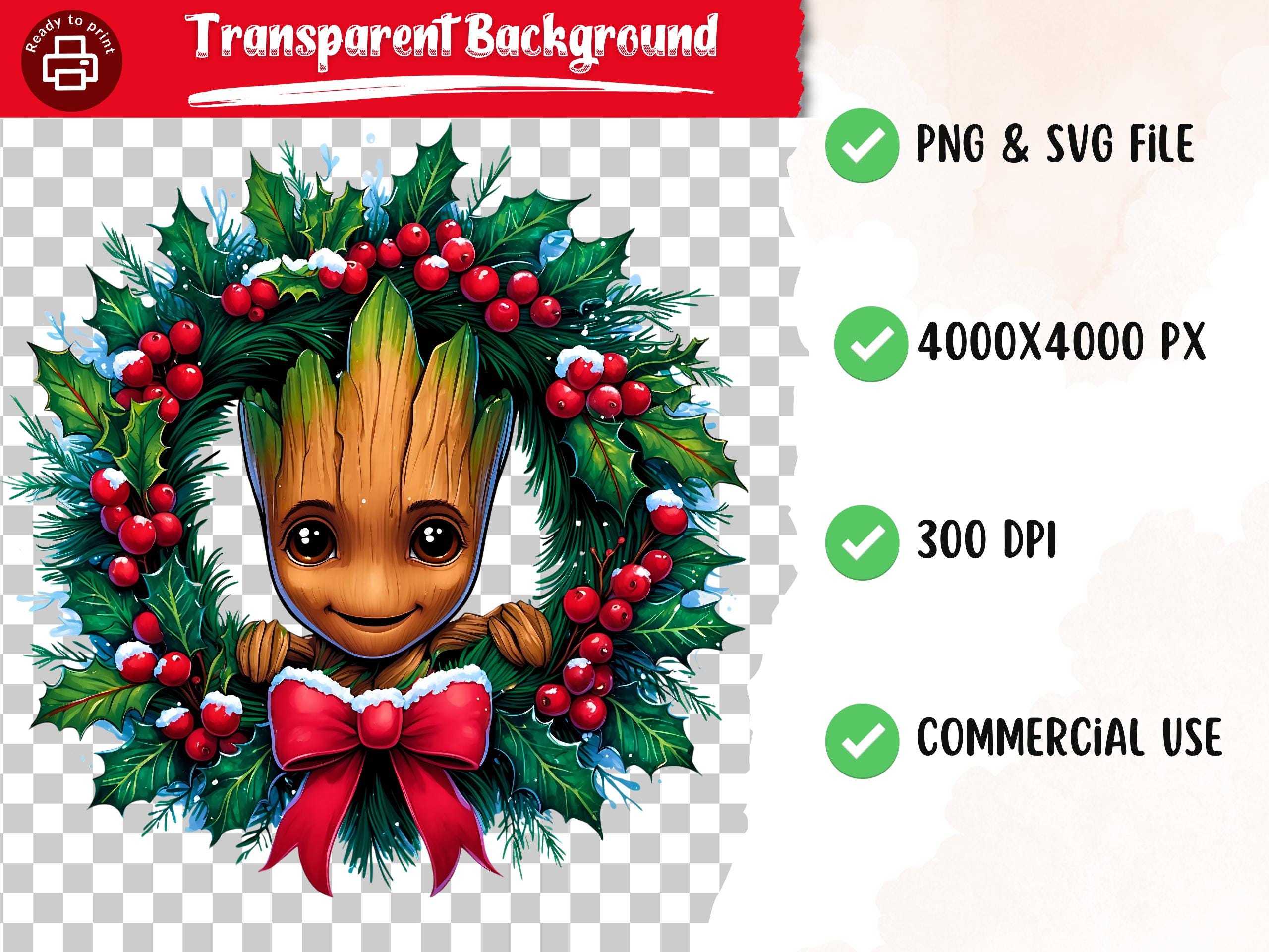 Christmas Groot Clipart – Holiday Wreath PNG SVG (digital Download) - Etsy
