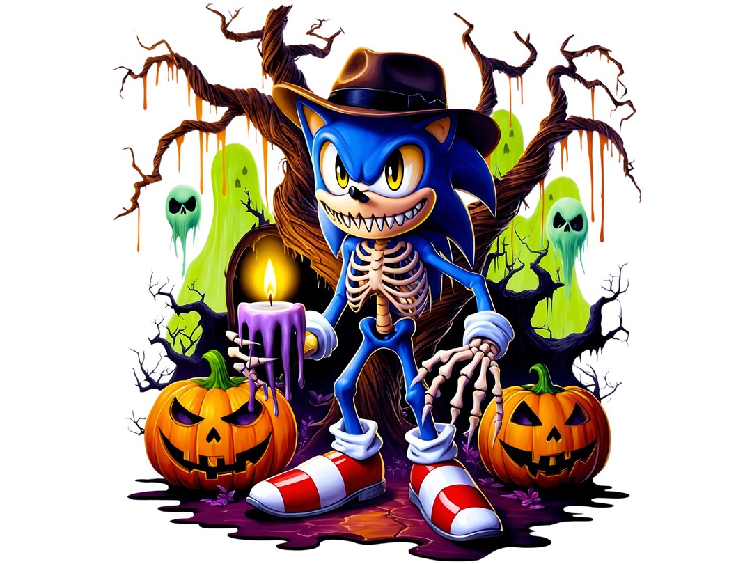 Digital Halloween Sonic Skeleton PNG & SVG T-shirt Design Clipart ...