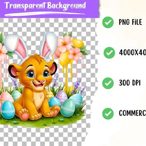 Simba Easter Bunny PNG Clipart: Lion King Eggs Design (digital Download ...