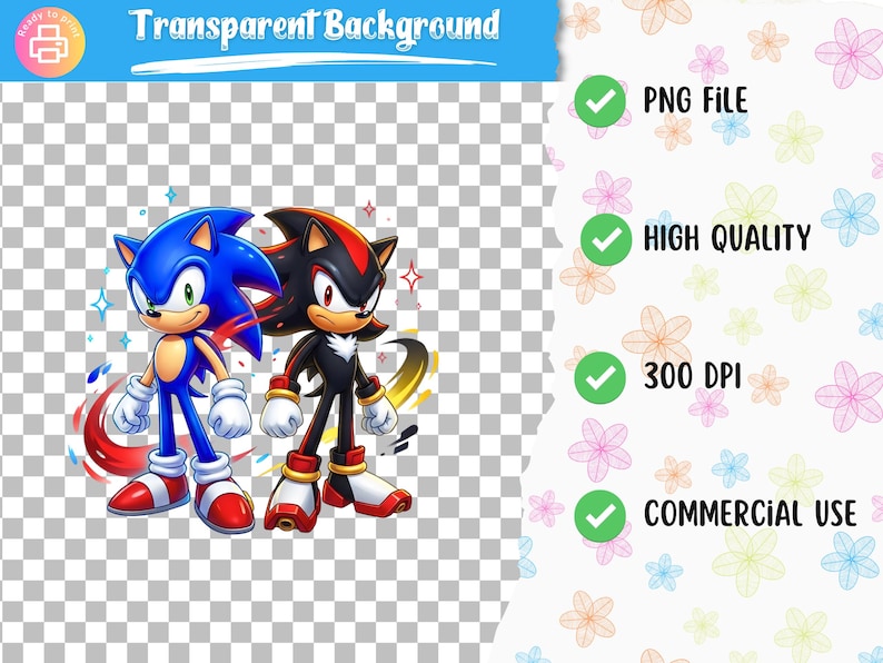 Sonic Vs Shadow PNG – Dynamic Rival Battle Action Design Clipart ...