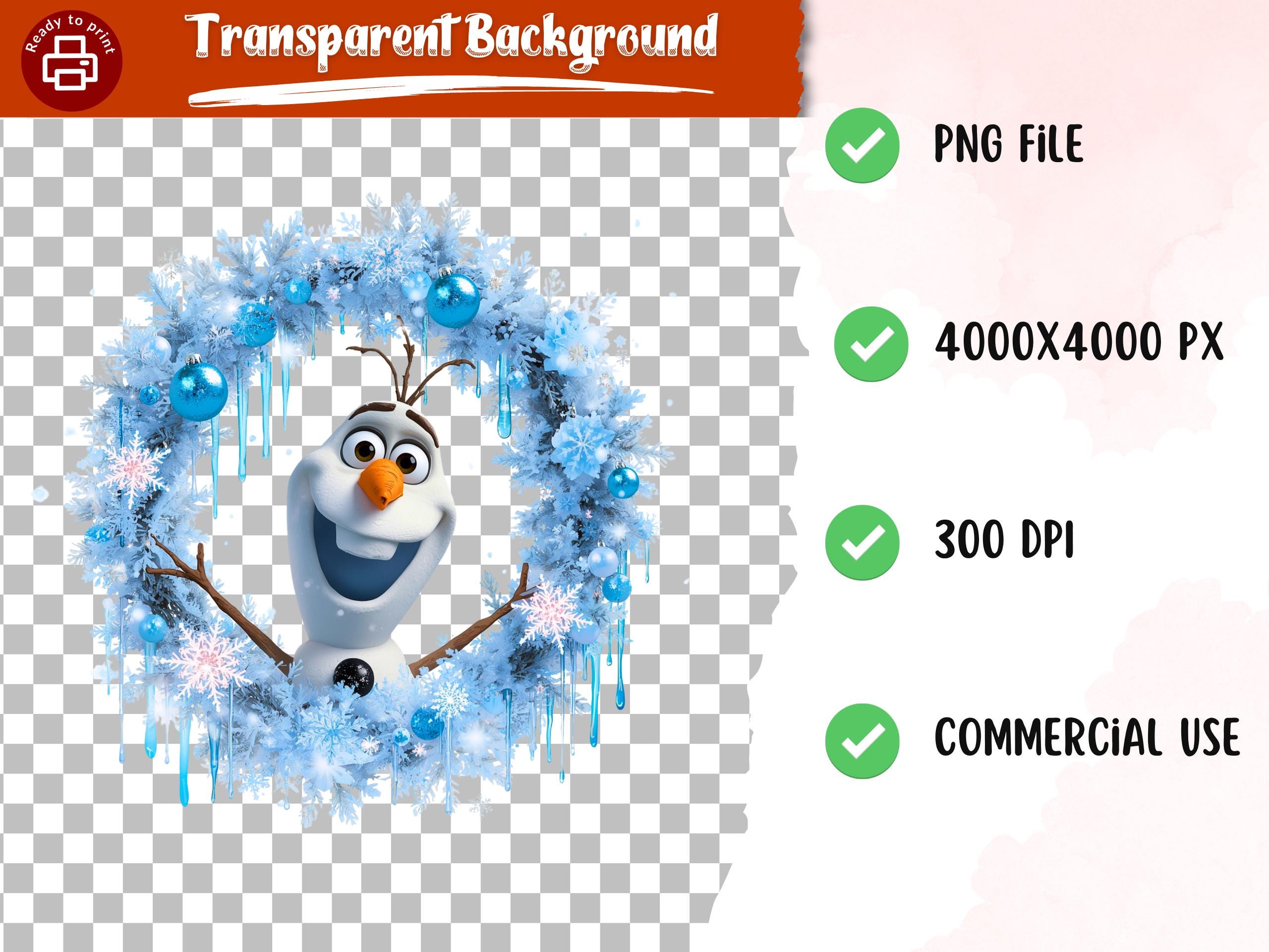 Olaf Snowman Christmas Ice Wreath Clipart: PNG Design (digital Download ...