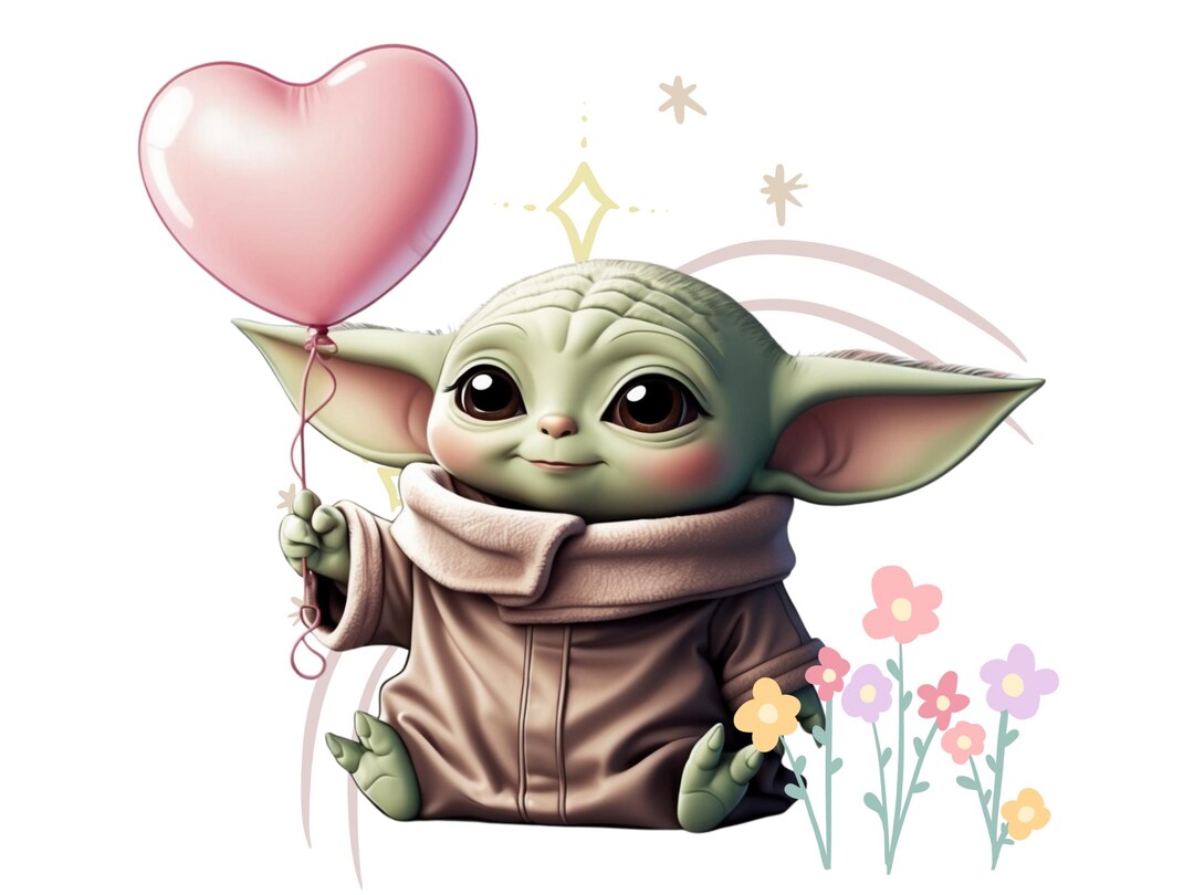 Baby Yoda Valentine Clipart – Cute Love PNG SVG, Commercial Use ...