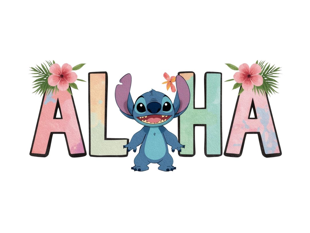 Tropical Aloha PNG Clipart: Stitch Design, Commercial Use - Etsy