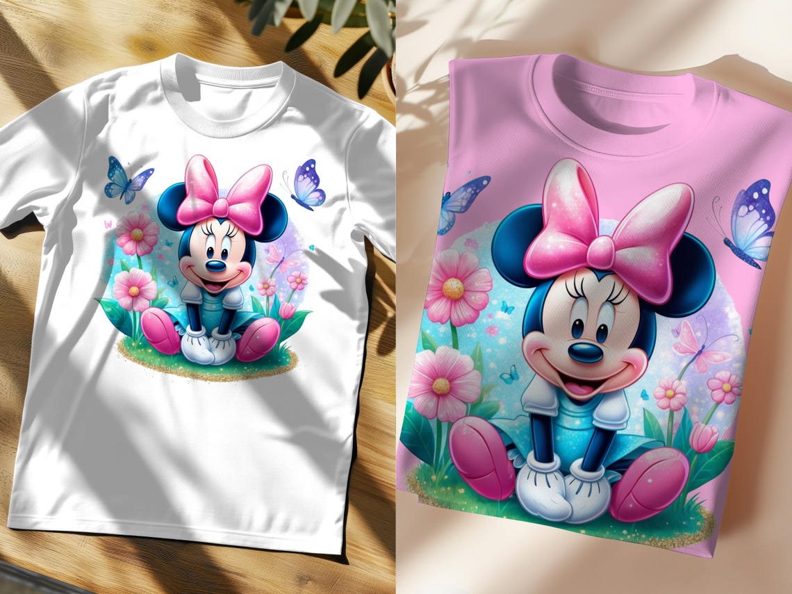 Minnie Spring Flowers PNG Clipart: Butterfly Design (digital Download ...