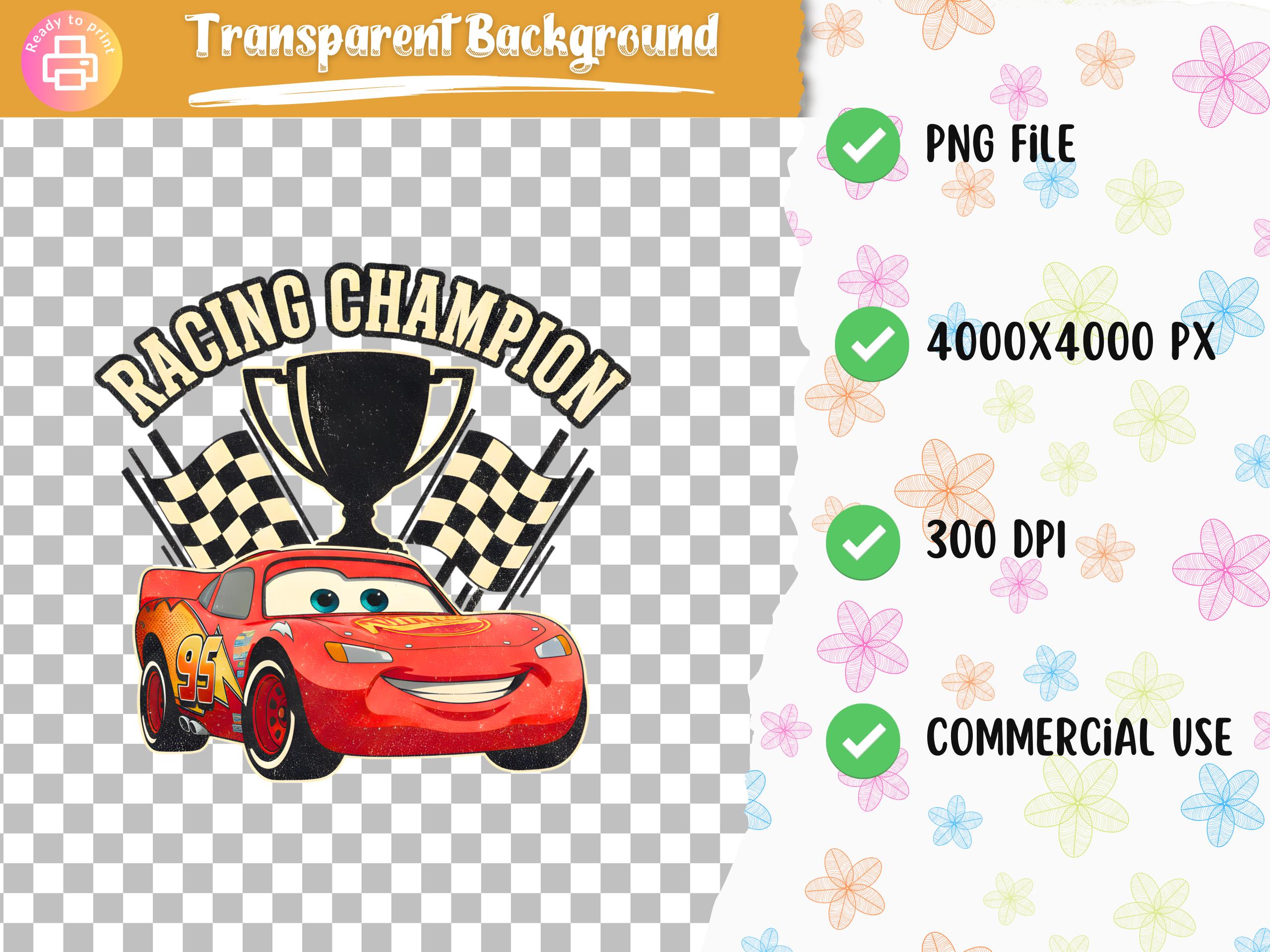 Cars "racing Champion" Vintage Texture PNG – Cartoon Design Clipart ...