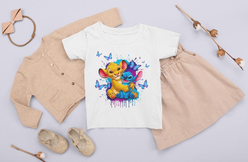Simba and Stitch PNG SVG Clipart: T-shirt Mug Design (digital Download ...