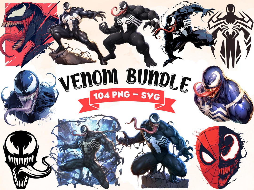 Venom Clipart Mega Bundle: 104 PNG & SVG Files (commercial Use) - Etsy
