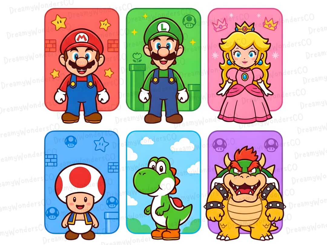 Super Mario and Friends PNG Grid Group - Commercial Use Clipart ...