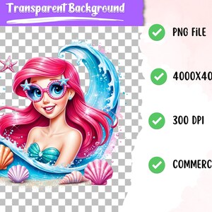 Princess Ariel Starfish Glasses PNG Clipart: Commercial Use (digital ...