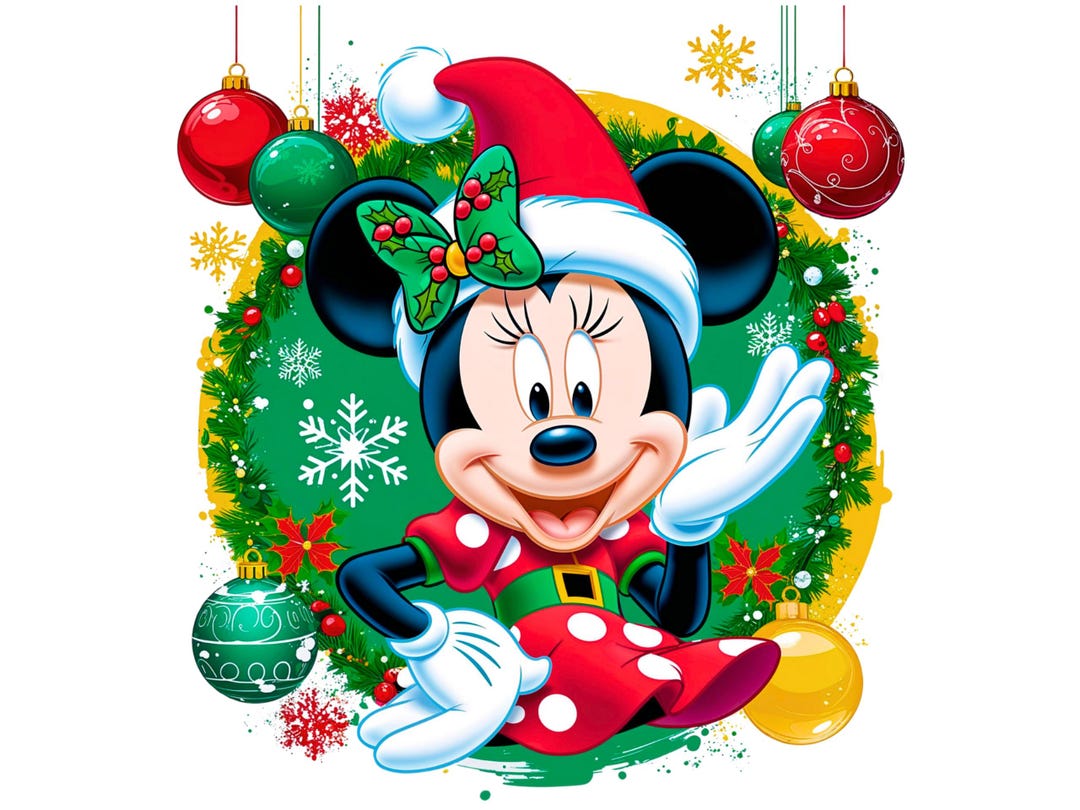 Christmas Minnie Mouse Clipart: Holiday PNG SVG Design (commercial Use ...