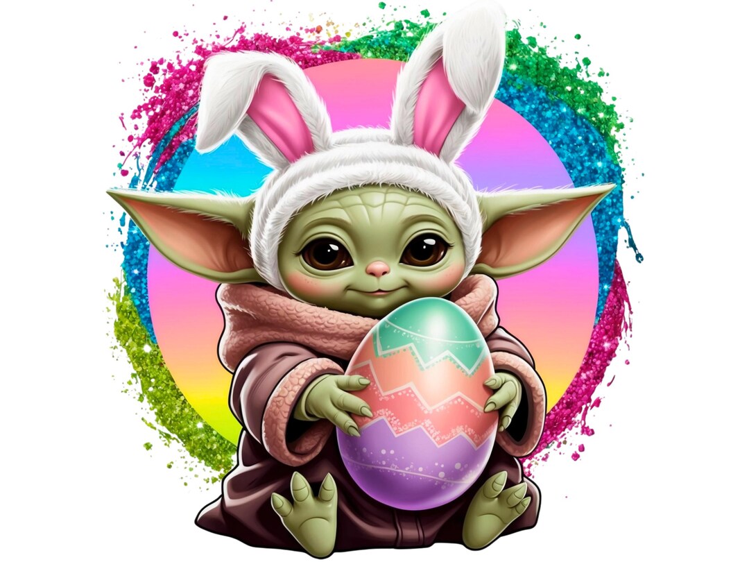 Baby Yoda Easter Bunny PNG Clipart - Commercial Use (digital Download ...