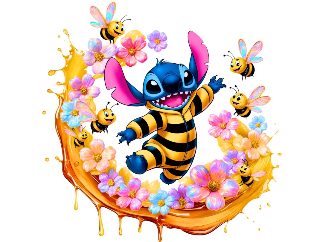 Digital Cute Stitch in Bee Onesie PNG Design Clipart -commercial Use ...