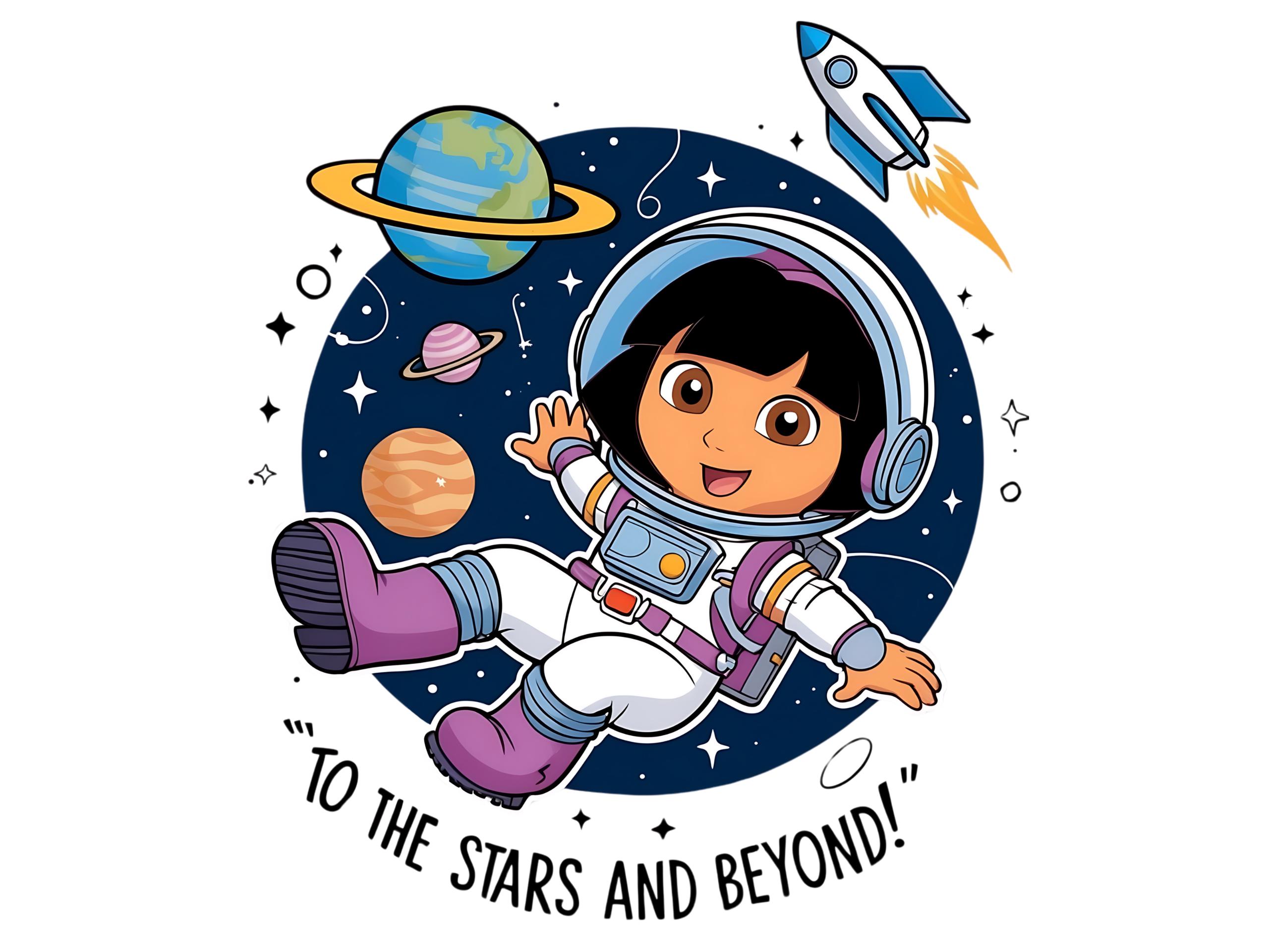 Digital Dora the Explorer Astronaut PNG & SVG Design Clipart Commercial ...