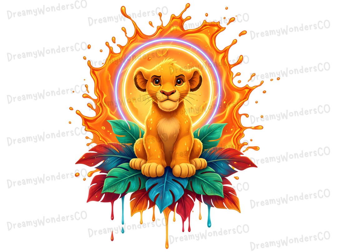 Simba Sun Tropical Splash 4 PNG Clipart: Lion King Design (digital ...