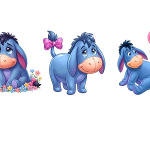 Eeyore Little Bundle 15 Pngs – Donkey Cartoon Character Collection ...