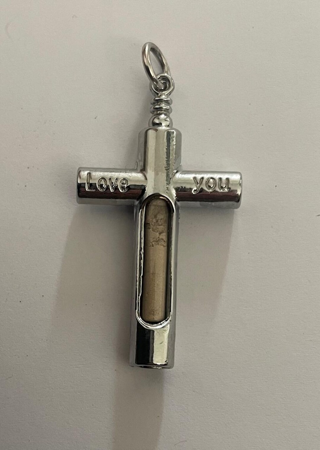 Cross With Sand From Holy Land Jerusalem Where Jesus Lived Glass Vial ...