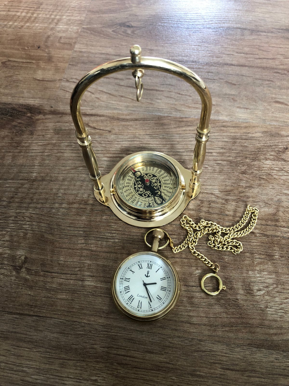 Vintage Type Solid Brass Polished Pocket Watch Display Stand Built in ...