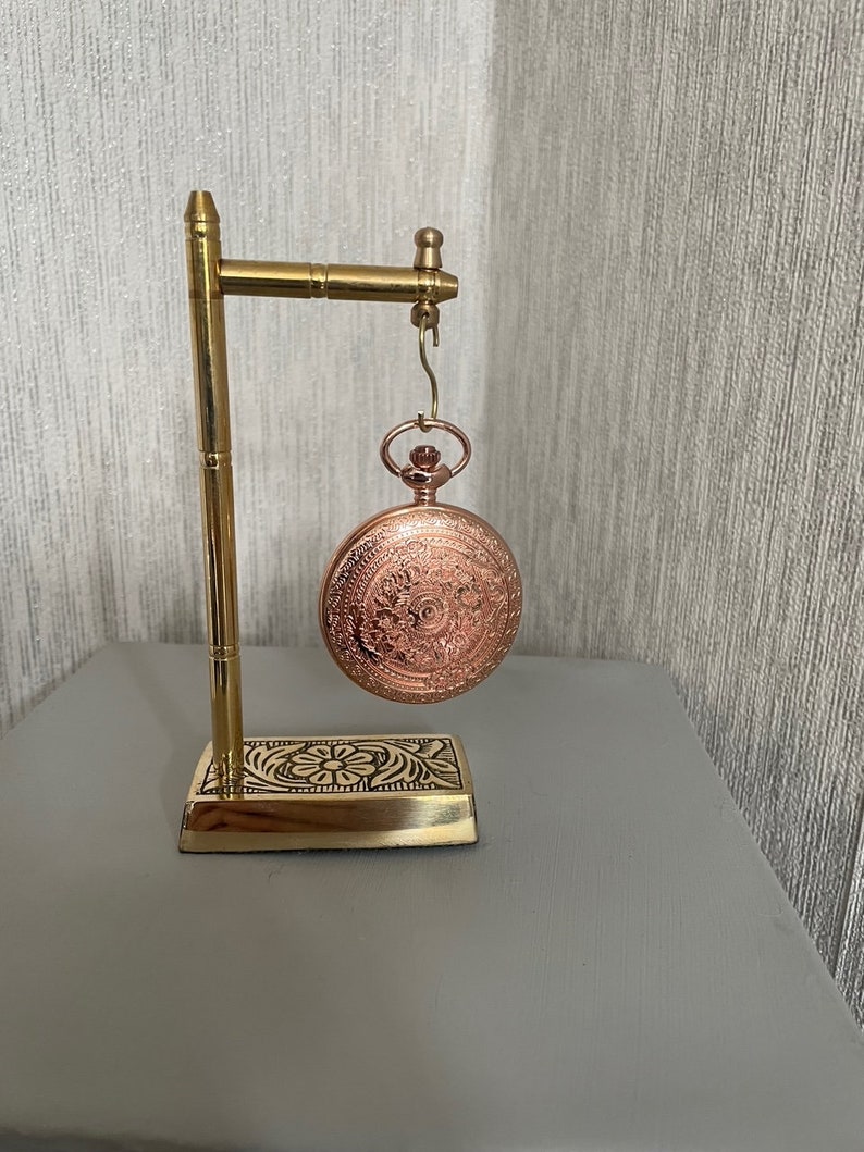 Vintage Type Solid Brass Carved Pocket Watch Display Stand - Etsy