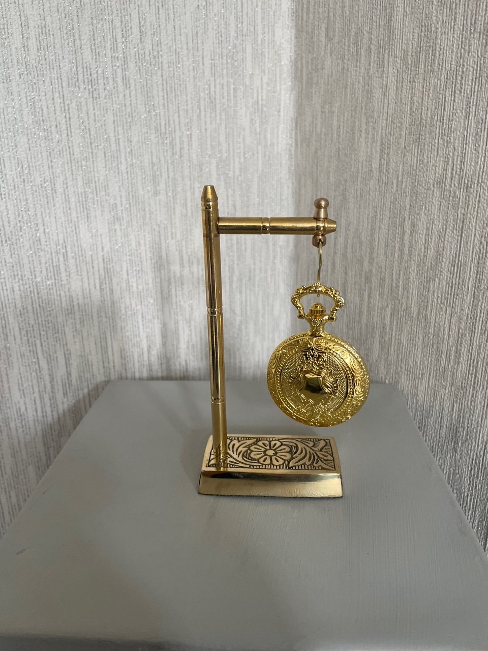 Vintage Type Solid Brass Carved Pocket Watch Display Stand - Etsy