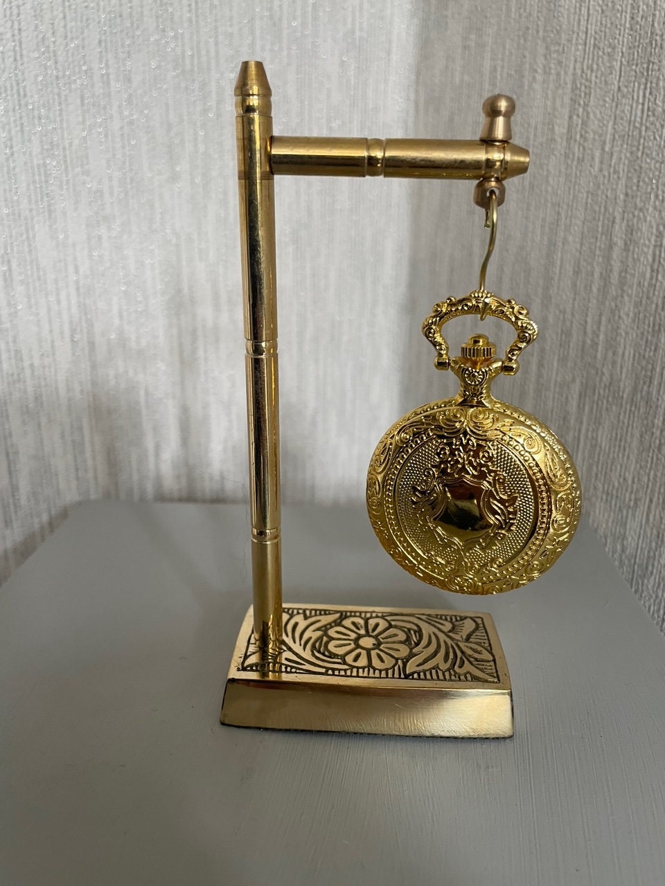 Vintage Type Solid Brass Carved Pocket Watch Display Stand - Etsy