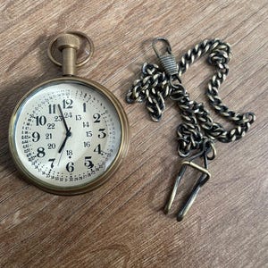Vintage Type Solid Antique Brass Pocket Watch Bronze Chain Clasp - Etsy