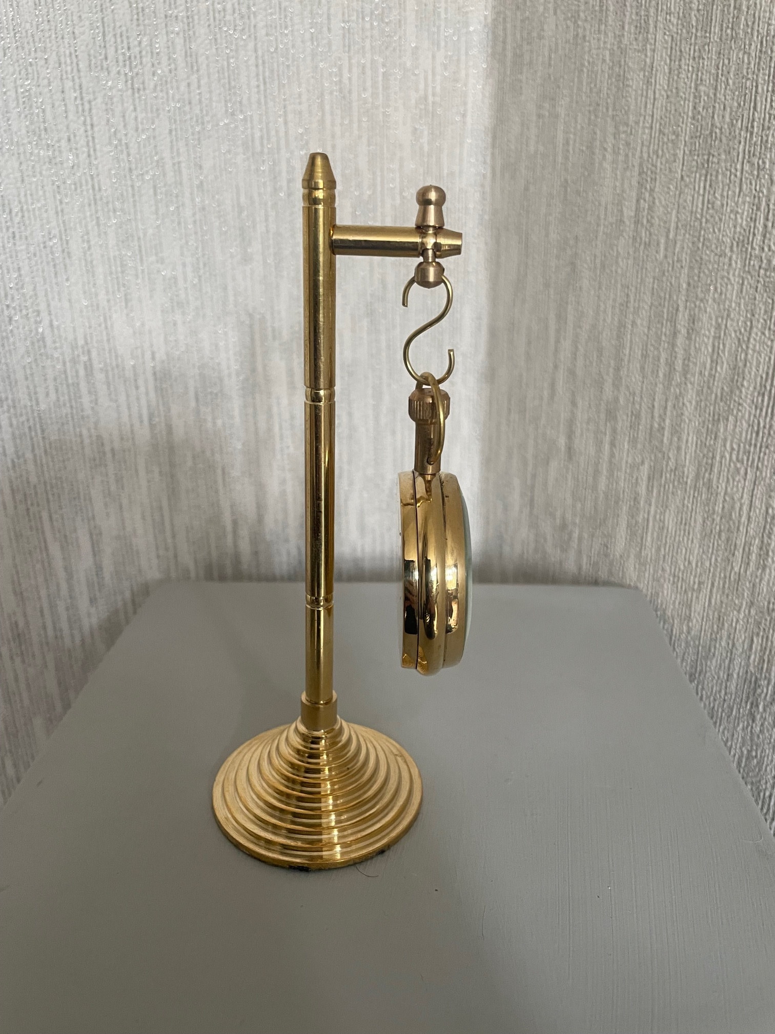 Vintage Type Solid Brass Round Circular Pyramid Pocket Watch Display ...