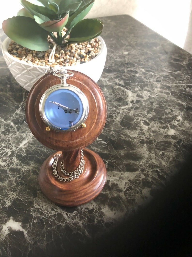Barley Twist Wooden Pocket Watch Display Stand Holder Albert Chain Fob ...