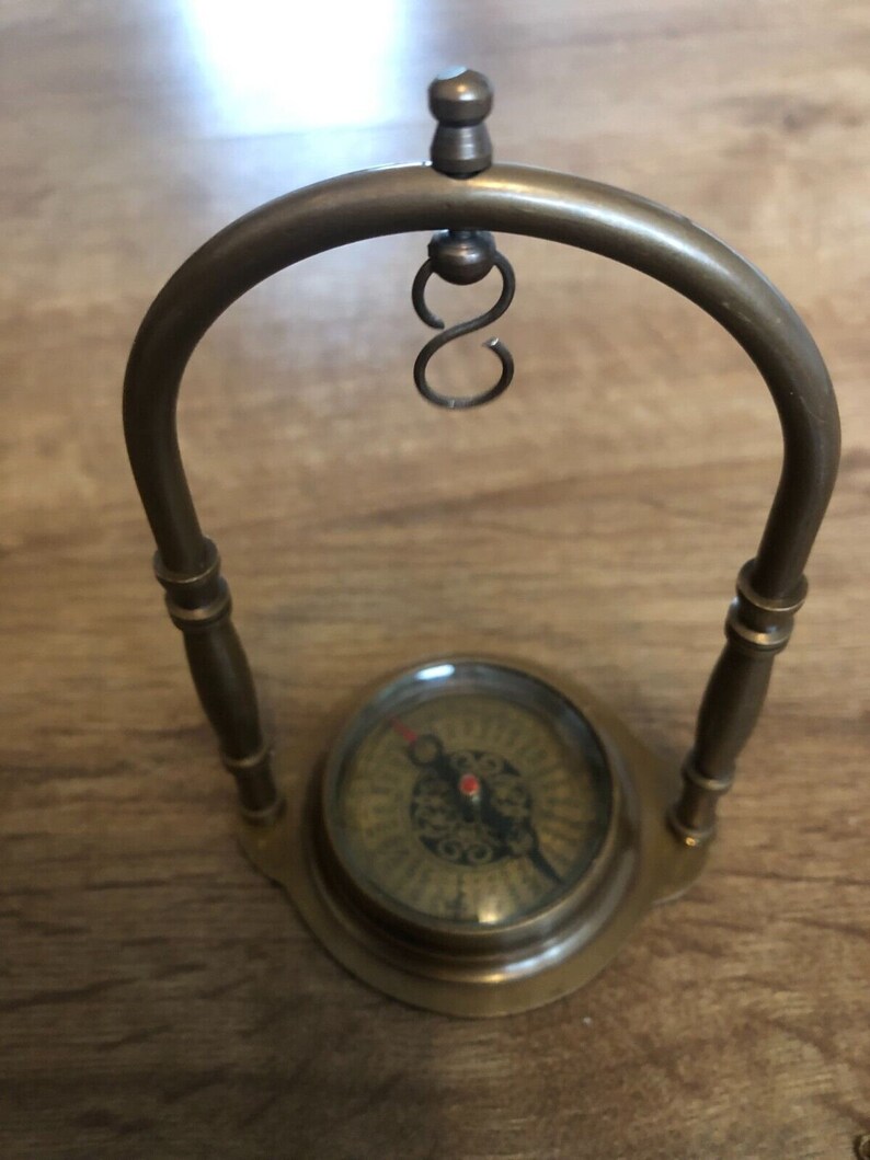 Vintage Type Solid Antique Brass Pocket Watch Display Stand Compass - Etsy